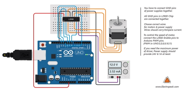 The Beginner's Guide To Control Motors by Arduino & L293D - ElectroPeak