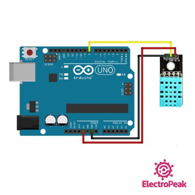 Interfacing DHT11 Temperature Humidity Sensor with Arduino -Electropeak