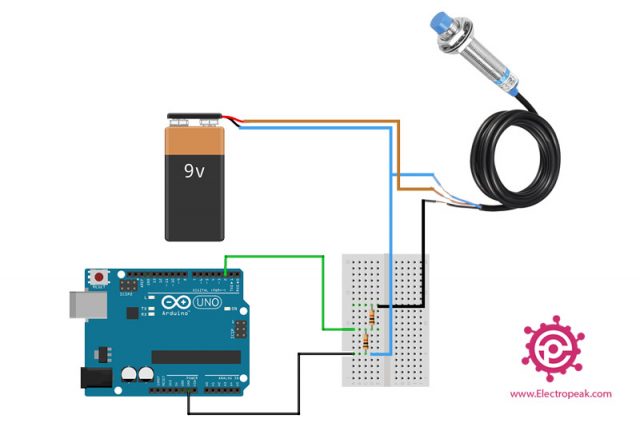 Interfacing LJ12A3-4-Z/BX Inductive Proximity Sensor 3-Wire with Arduino