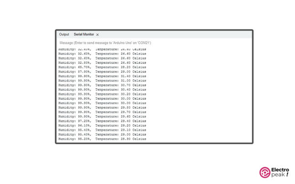 Interfacing AM2301/DHT21 Temperature & Humidity Sensor with Arduino