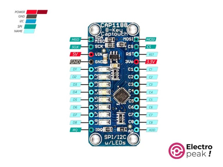 Interfacing CAP1188 8-Key Capacitive Touch Sensor with Arduino