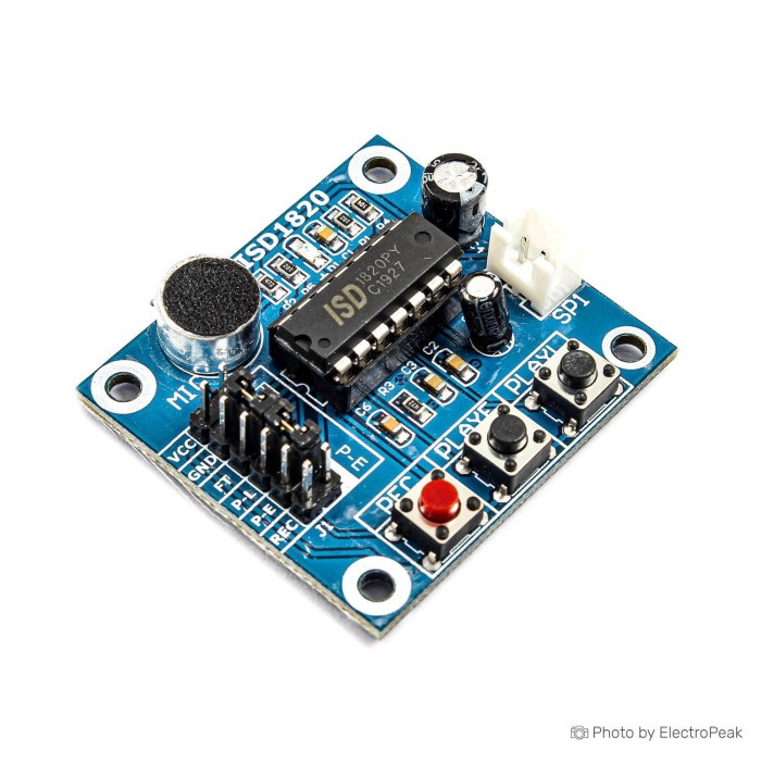 ISD1820 Voice Recording Playback Module - ElectroPeak